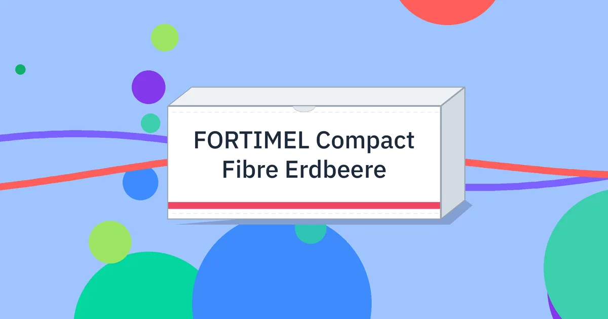 Symbolbild: Packung mit der Aufschrift FORTIMEL Compact Fibre Erdbeere (PZN 20043804) – Verfügbarkeit und Bezug in Apotheken in Frankfurt am Main