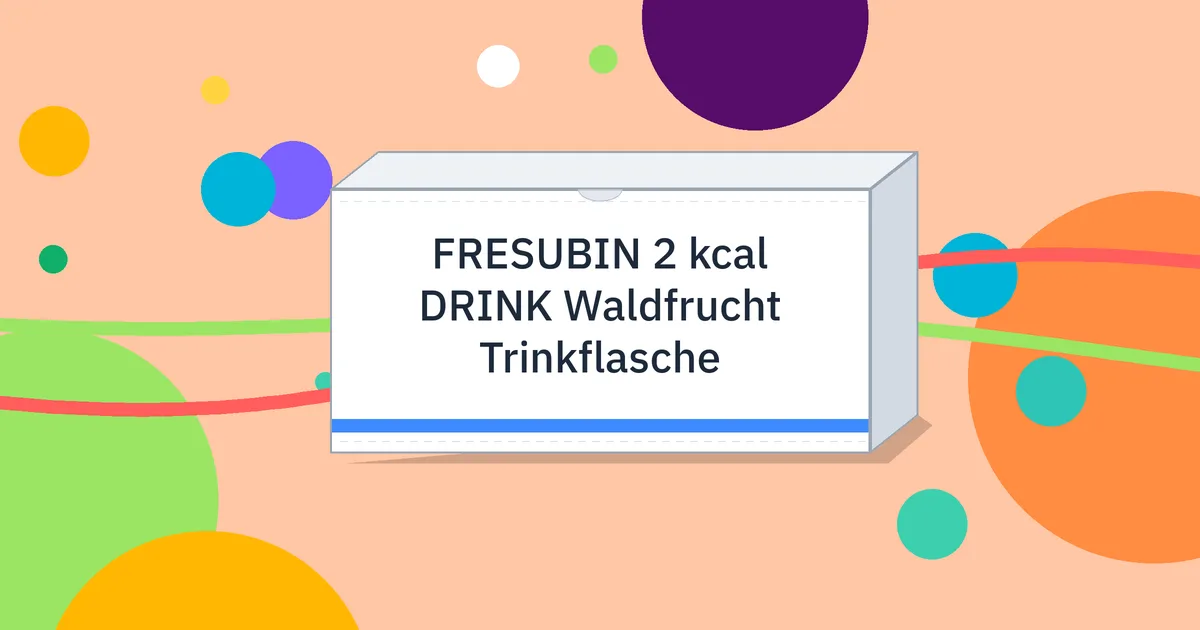 Symbolbild: Packung mit der Aufschrift FRESUBIN 2 kcal DRINK Waldfrucht Trinkflasche (PZN 19787758) – Verfügbarkeit und Bezug in Apotheken in Frankfurt am Main