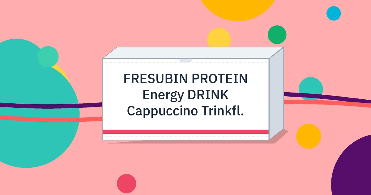 Symbolbild: Packung mit der Aufschrift FRESUBIN PROTEIN Energy DRINK Cappuccino Trinkfl. (PZN 06698786) – Verfügbarkeit und Bezug in Apotheken in Frankfurt am Main