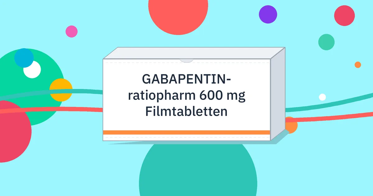 Symbolbild: Packung mit der Aufschrift GABAPENTIN-ratiopharm 600 mg Filmtabletten (PZN 01339309) – Verfügbarkeit und Bezug in Apotheken in Frankfurt am Main