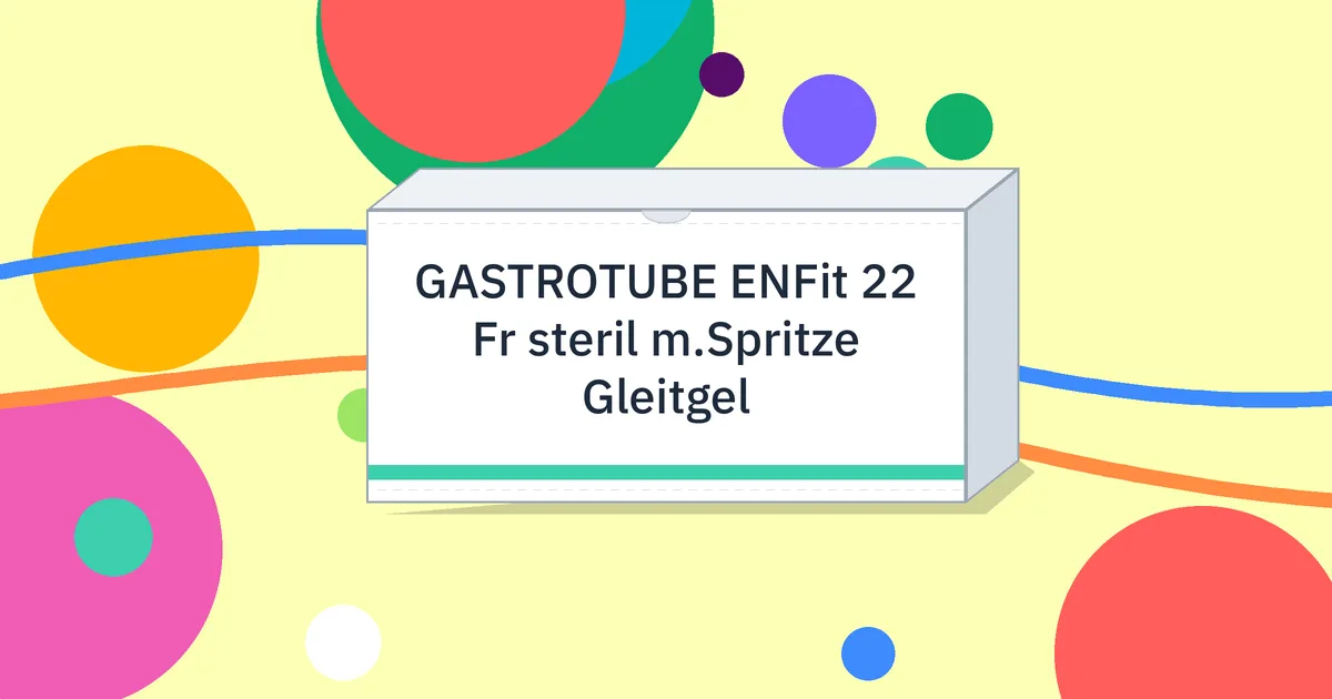 Symbolbild: Packung mit der Aufschrift GASTROTUBE ENFit 22 Fr steril m.Spritze Gleitgel (PZN 16614649) – Verfügbarkeit und Bezug in Apotheken in Frankfurt am Main