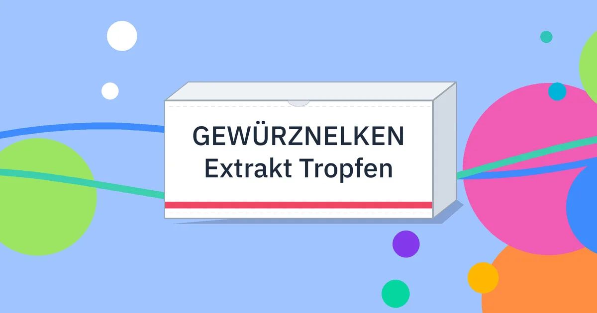 Symbolbild: Packung mit der Aufschrift GEWÜRZNELKEN Extrakt Tropfen (PZN 20211176) – Verfügbarkeit und Bezug in Apotheken in Frankfurt am Main