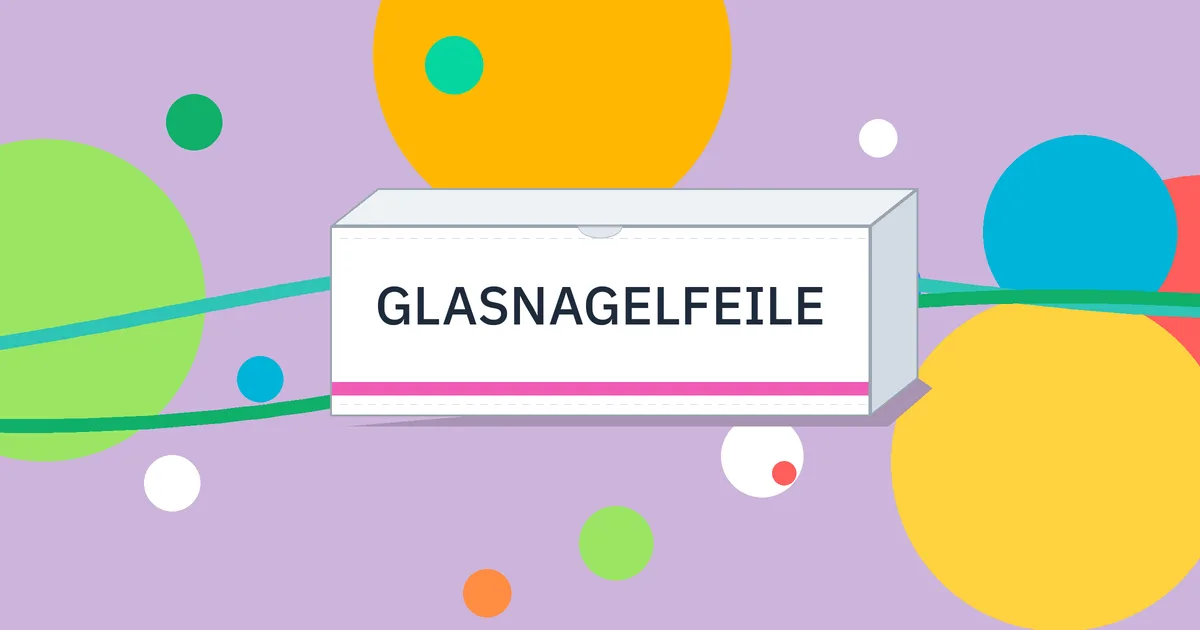 Symbolbild: Packung mit der Aufschrift GLASNAGELFEILE (PZN 15632125) – Verfügbarkeit und Bezug in Apotheken in Frankfurt am Main