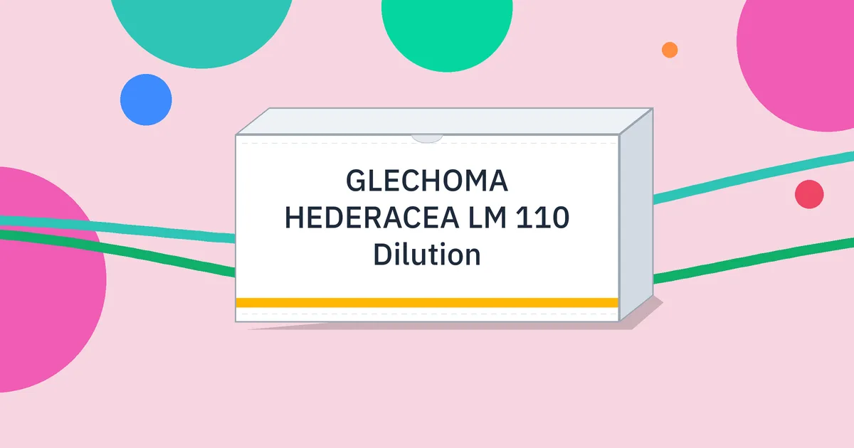 Symbolbild: Packung mit der Aufschrift GLECHOMA HEDERACEA LM 110 Dilution (PZN 13543564) – Verfügbarkeit und Bezug in Apotheken in Frankfurt am Main