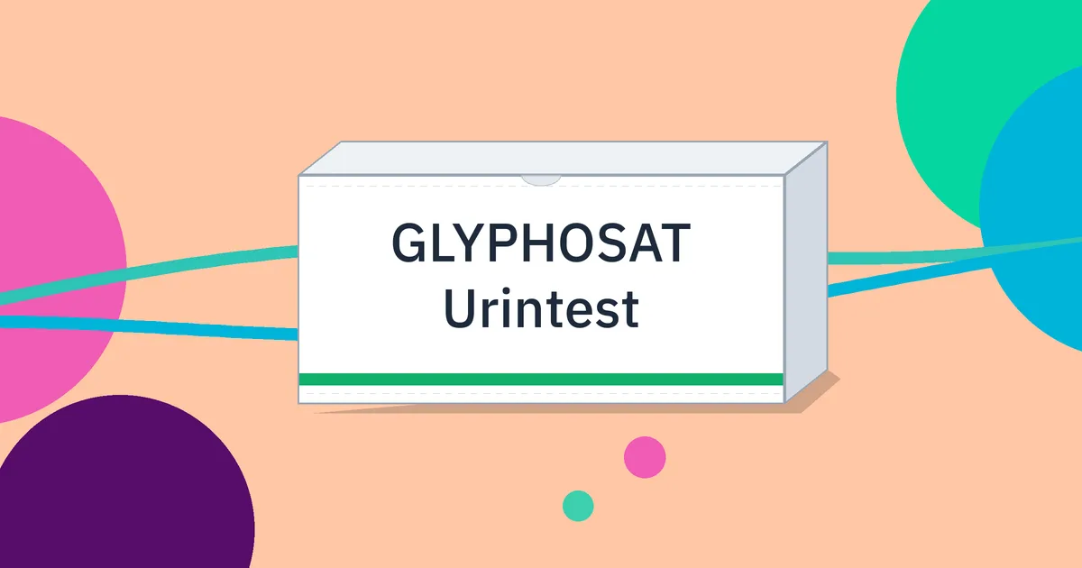 Symbolbild: Packung mit der Aufschrift GLYPHOSAT Urintest (PZN 13845905) – Verfügbarkeit und Bezug in Apotheken in Frankfurt am Main