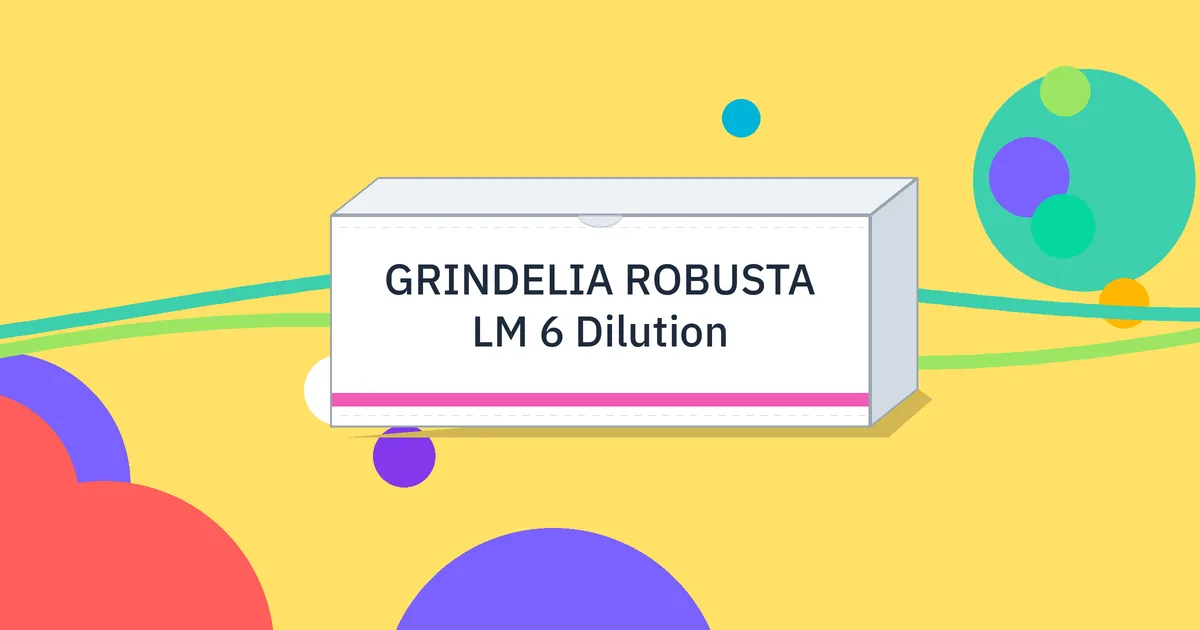 Symbolbild: Packung mit der Aufschrift GRINDELIA ROBUSTA LM 6 Dilution (PZN 13546901) – Verfügbarkeit und Bezug in Apotheken in Frankfurt am Main