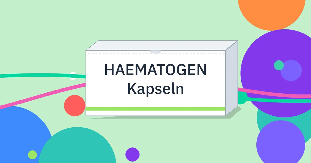 Symbolbild: Packung mit der Aufschrift HAEMATOGEN Kapseln (PZN 17160305) – Verfügbarkeit und Bezug in Apotheken in Frankfurt am Main