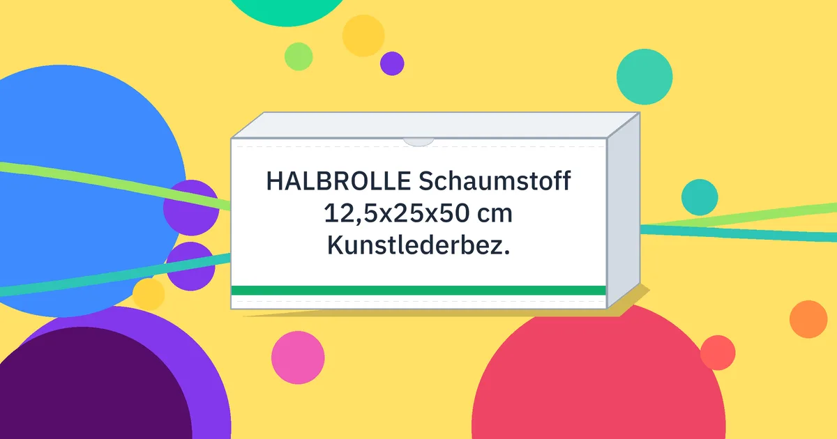 Symbolbild: Packung mit der Aufschrift HALBROLLE Schaumstoff 12,5x25x50 cm Kunstlederbez. (PZN 03961757) – Verfügbarkeit und Bezug in Apotheken in Frankfurt am Main