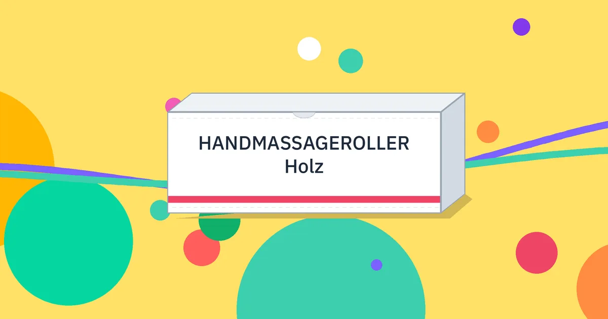 Symbolbild: Packung mit der Aufschrift HANDMASSAGEROLLER Holz (PZN 04812019) – Verfügbarkeit und Bezug in Apotheken in Frankfurt am Main