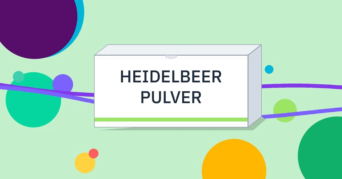 Symbolbild: Packung mit der Aufschrift HEIDELBEER PULVER (PZN 02135075) – Verfügbarkeit und Bezug in Apotheken in Frankfurt am Main