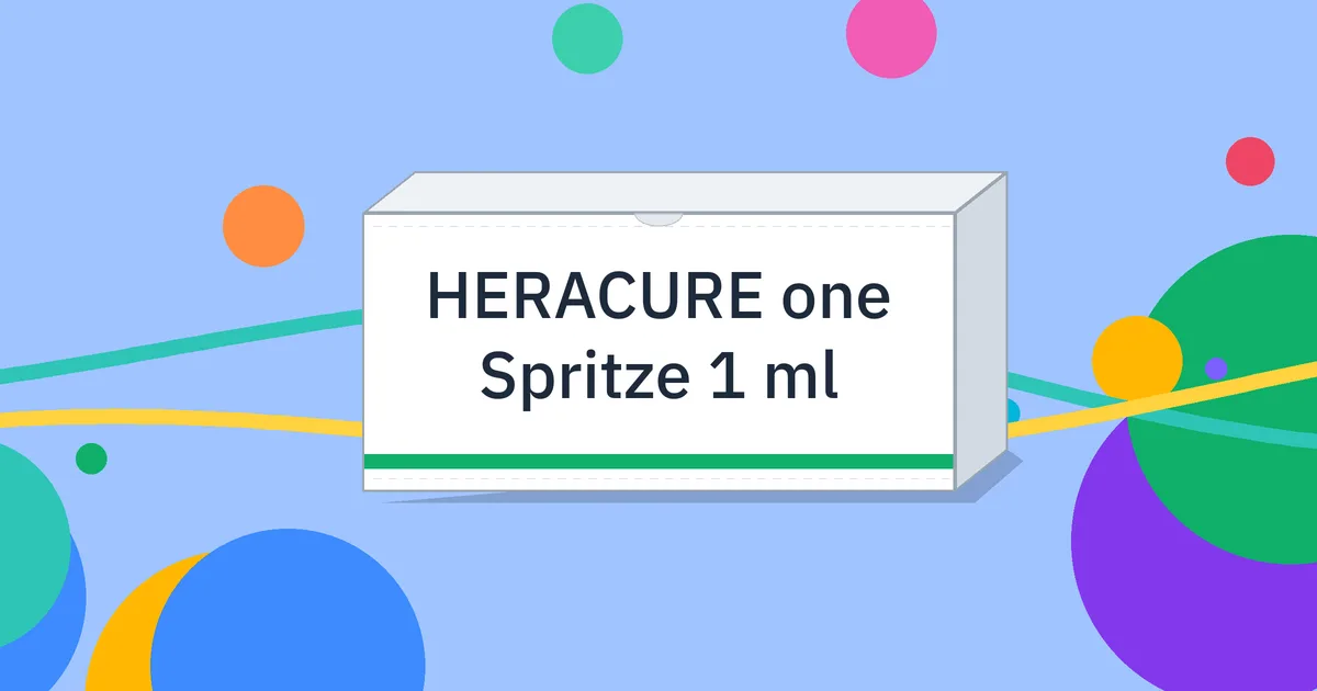 Symbolbild: Packung mit der Aufschrift HERACURE one Spritze 1 ml (PZN 20621922) – Verfügbarkeit und Bezug in Apotheken in Frankfurt am Main