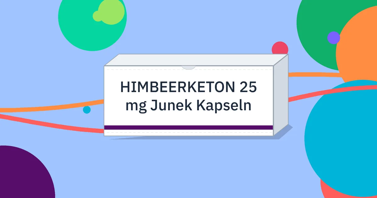 Symbolbild: Packung mit der Aufschrift HIMBEERKETON 25 mg Junek Kapseln (PZN 10977138) – Verfügbarkeit und Bezug in Apotheken in Frankfurt am Main