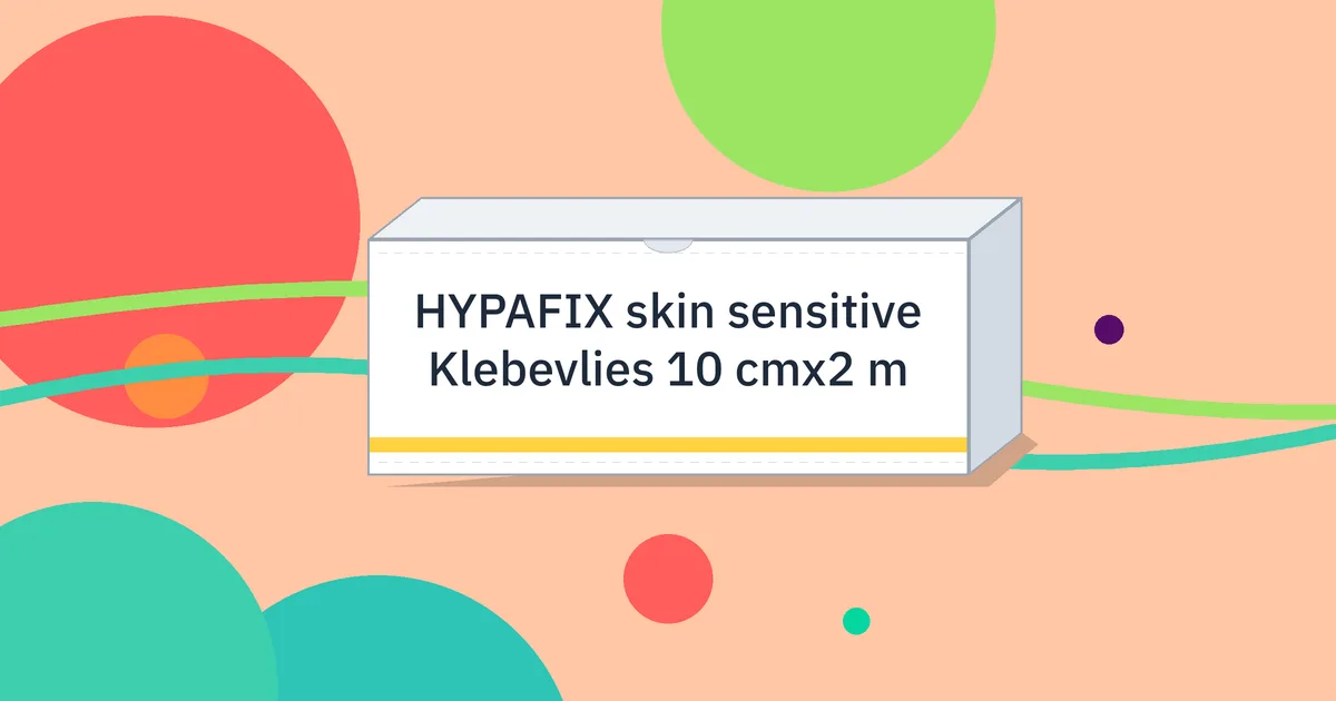 Symbolbild: Packung mit der Aufschrift HYPAFIX skin sensitive Klebevlies 10 cmx2 m (PZN 19701395) – Verfügbarkeit und Bezug in Apotheken in Frankfurt am Main