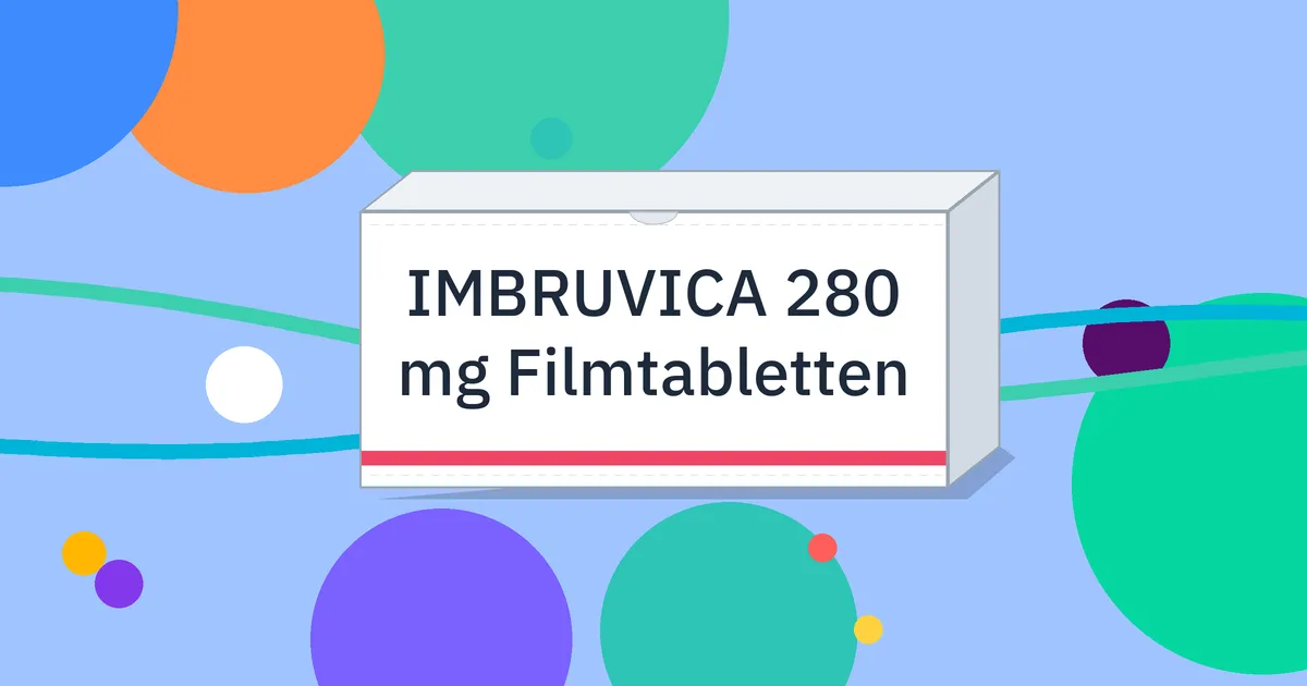 Symbolbild: Packung mit der Aufschrift IMBRUVICA 280 mg Filmtabletten (PZN 14332881) – Verfügbarkeit und Bezug in Apotheken in Frankfurt am Main