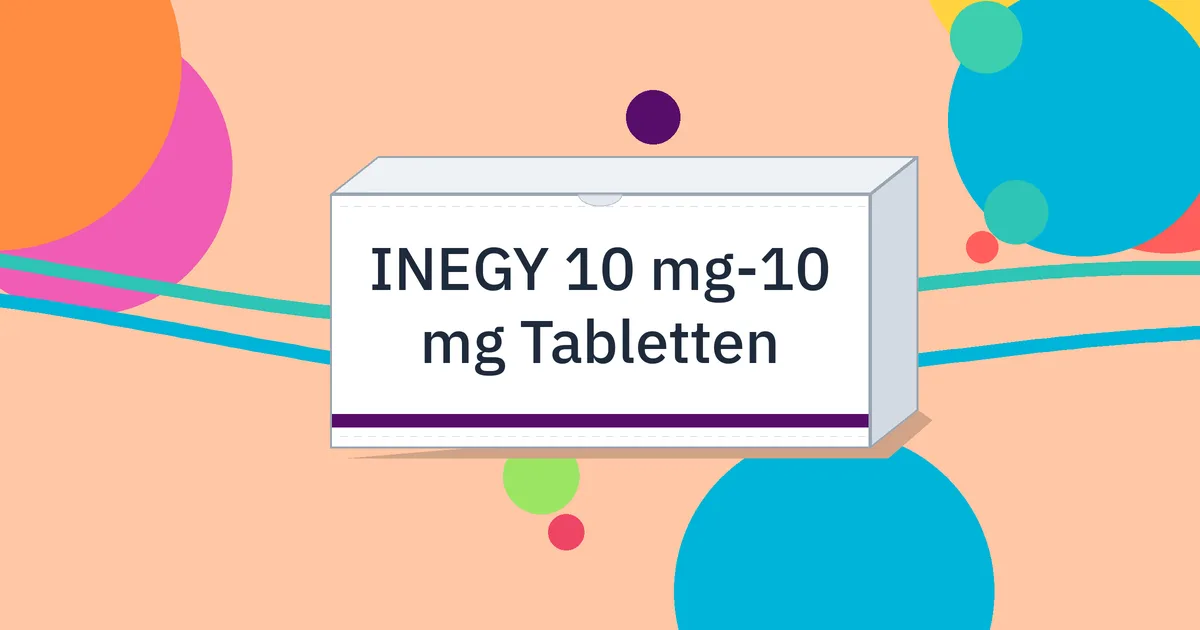Symbolbild: Packung mit der Aufschrift INEGY 10 mg-10 mg Tabletten (PZN 11282964) – Verfügbarkeit und Bezug in Apotheken in Frankfurt am Main