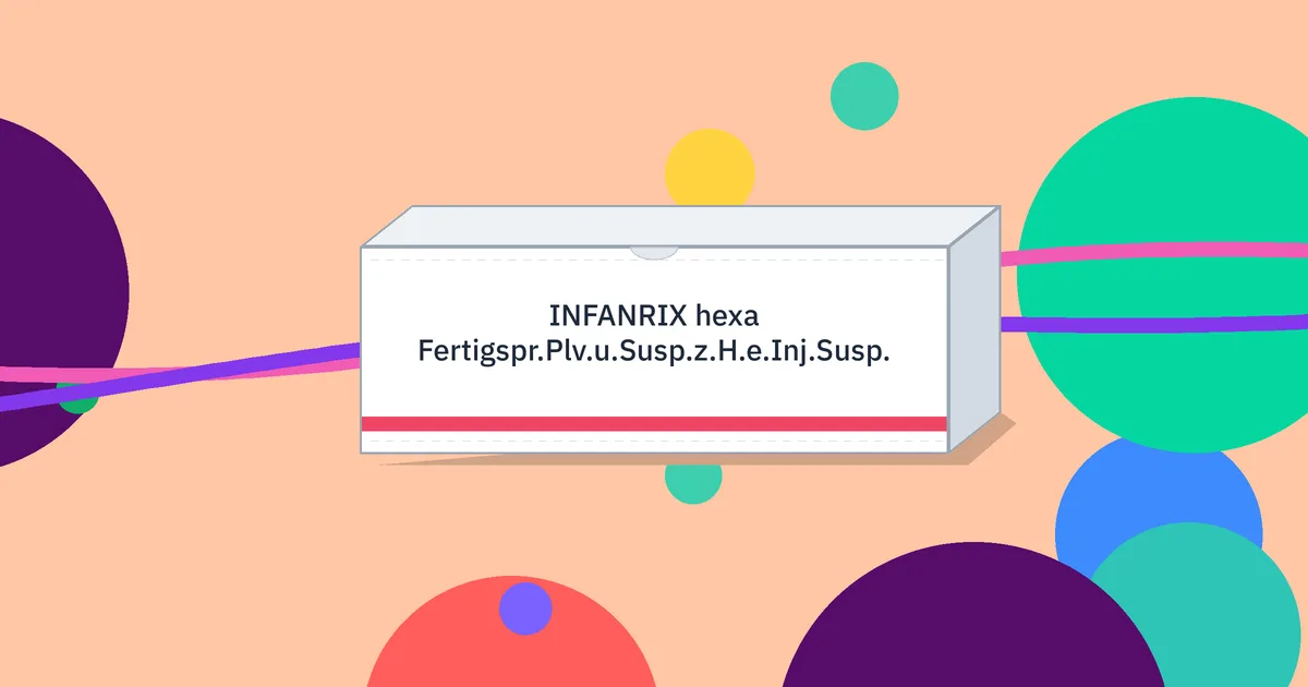 Symbolbild: Packung mit der Aufschrift INFANRIX hexa Fertigspr.Plv.u.Susp.z.H.e.Inj.Susp. (PZN 06340665) – Verfügbarkeit und Bezug in Apotheken in Frankfurt am Main