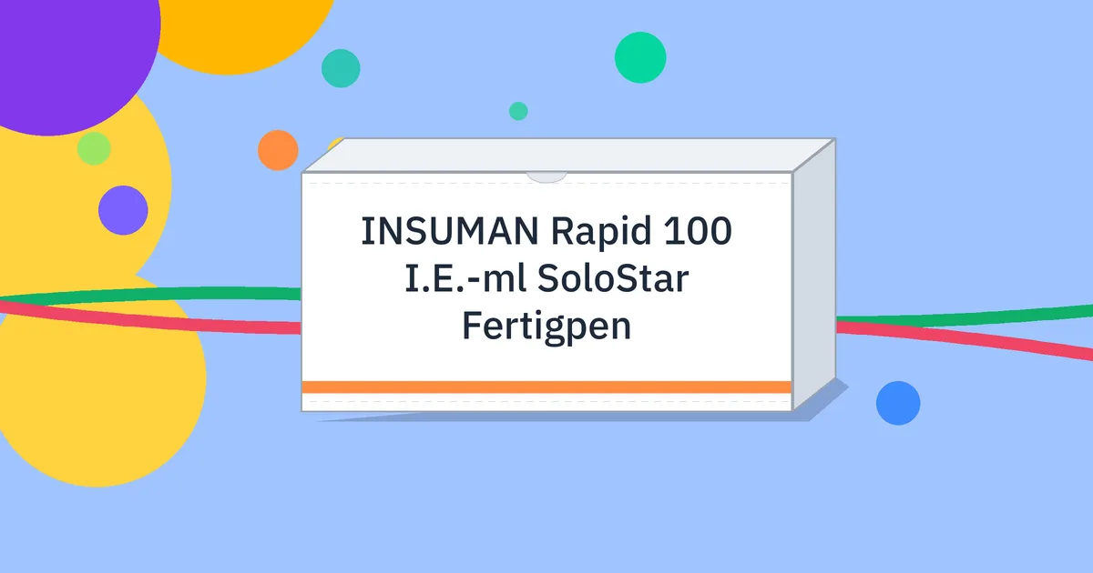 Symbolbild: Packung mit der Aufschrift INSUMAN Rapid 100 I.E.-ml SoloStar Fertigpen (PZN 08761106) – Verfügbarkeit und Bezug in Apotheken in Frankfurt am Main