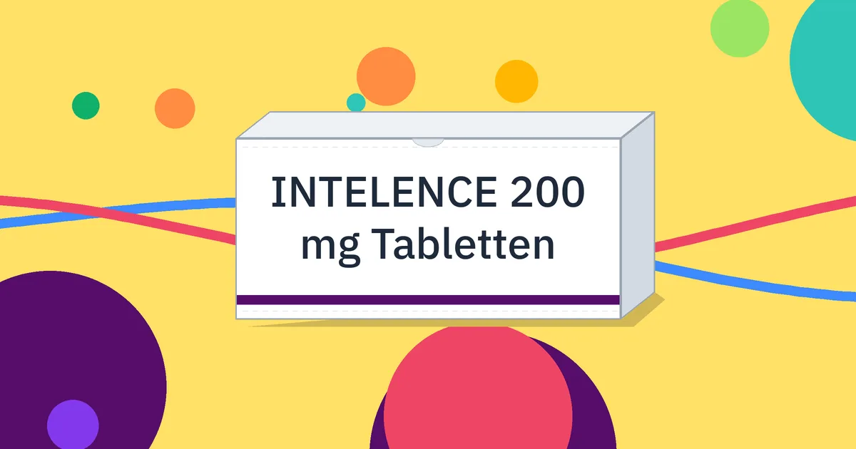 Symbolbild: Packung mit der Aufschrift INTELENCE 200 mg Tabletten (PZN 08527876) – Verfügbarkeit und Bezug in Apotheken in Frankfurt am Main