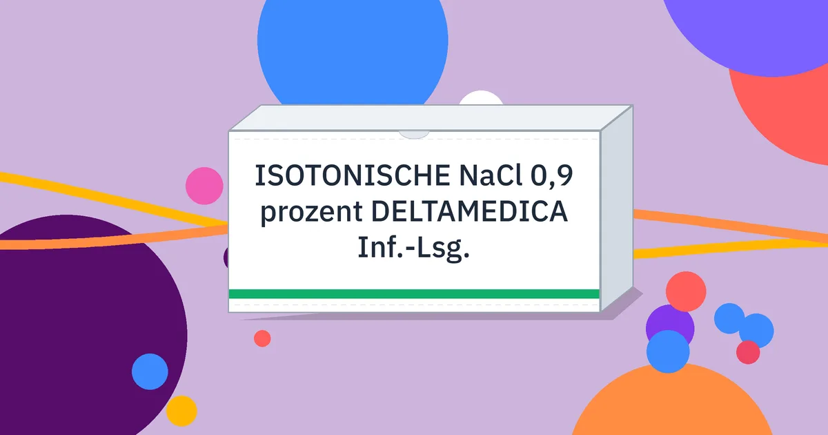 Symbolbild: Packung mit der Aufschrift ISOTONISCHE NaCl 0,9 prozent DELTAMEDICA Inf.-Lsg. (PZN 04974940) – Verfügbarkeit und Bezug in Apotheken in Frankfurt am Main