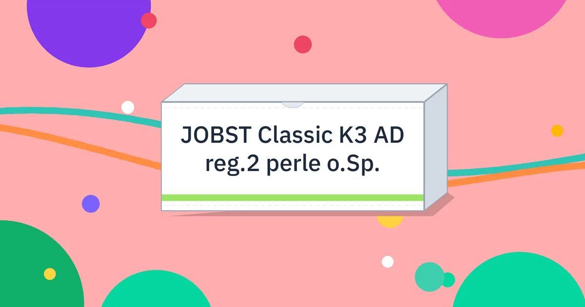Symbolbild: Packung mit der Aufschrift JOBST Classic K3 AD reg.2 perle o.Sp. (PZN 13071361) – Verfügbarkeit und Bezug in Apotheken in Frankfurt am Main