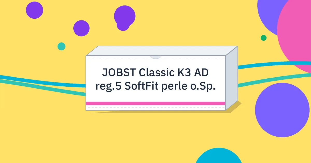Symbolbild: Packung mit der Aufschrift JOBST Classic K3 AD reg.5 SoftFit perle o.Sp. (PZN 14223689) – Verfügbarkeit und Bezug in Apotheken in Frankfurt am Main