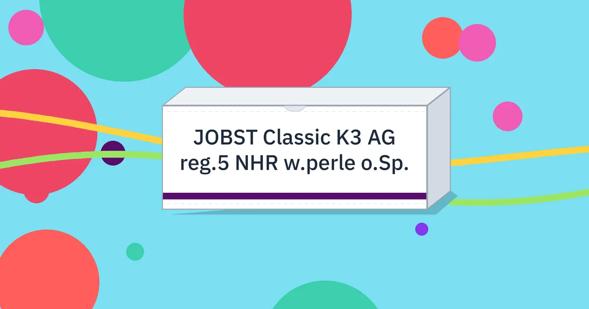 Symbolbild: Packung mit der Aufschrift JOBST Classic K3 AG reg.5 NHR w.perle o.Sp. (PZN 13073868) – Verfügbarkeit und Bezug in Apotheken in Frankfurt am Main