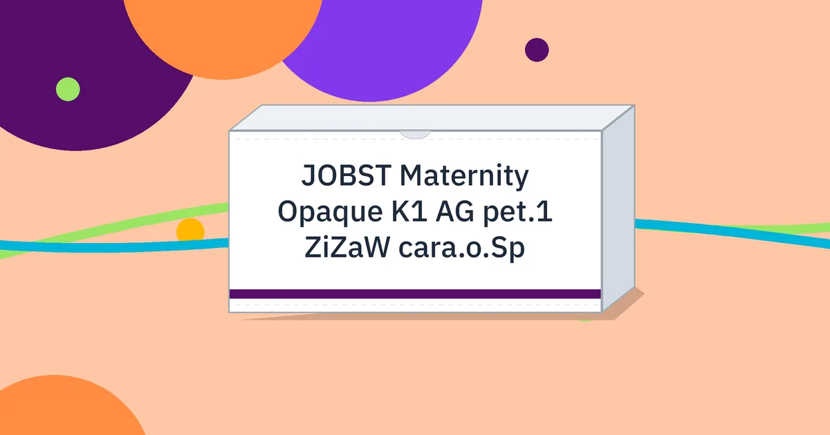 Symbolbild: Packung mit der Aufschrift JOBST Maternity Opaque K1 AG pet.1 ZiZaW cara.o.Sp (PZN 15850336) – Verfügbarkeit und Bezug in Apotheken in Frankfurt am Main
