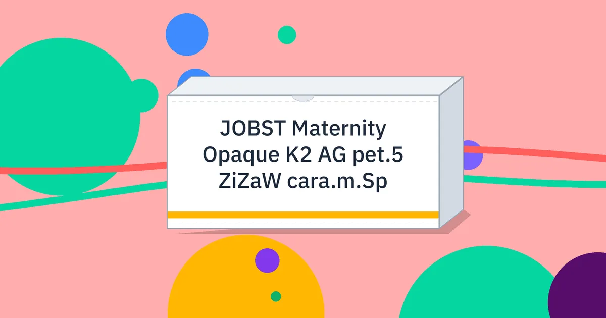 Symbolbild: Packung mit der Aufschrift JOBST Maternity Opaque K2 AG pet.5 ZiZaW cara.m.Sp (PZN 15851608) – Verfügbarkeit und Bezug in Apotheken in Frankfurt am Main