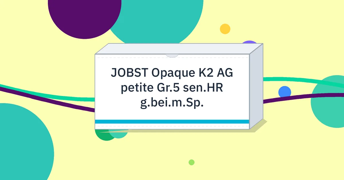 Symbolbild: Packung mit der Aufschrift JOBST Opaque K2 AG petite Gr.5 sen.HR g.bei.m.Sp. (PZN 16284212) – Verfügbarkeit und Bezug in Apotheken in Frankfurt am Main