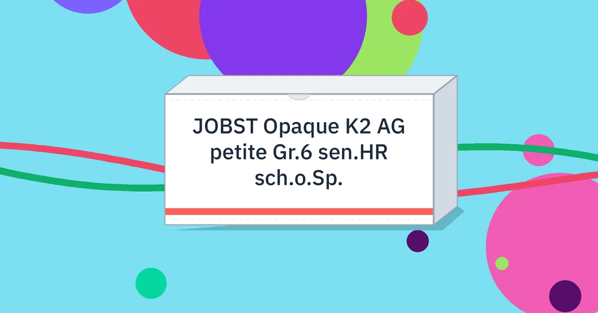 Symbolbild: Packung mit der Aufschrift JOBST Opaque K2 AG petite Gr.6 sen.HR sch.o.Sp. (PZN 12142946) – Verfügbarkeit und Bezug in Apotheken in Frankfurt am Main