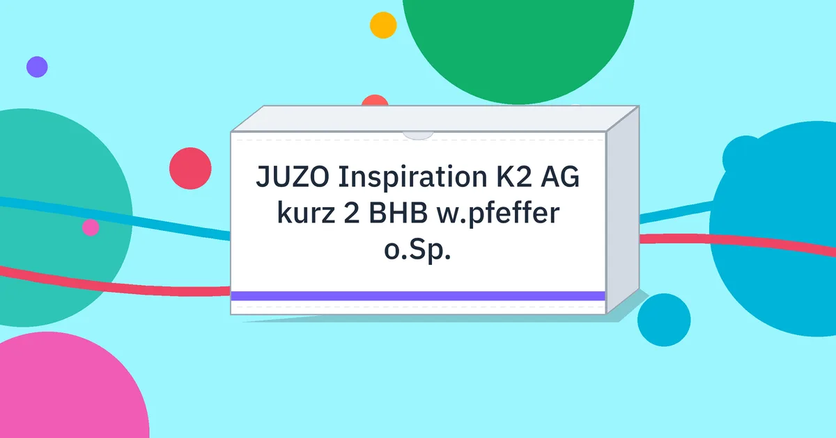 Symbolbild: Packung mit der Aufschrift JUZO Inspiration K2 AG kurz 2 BHB w.pfeffer o.Sp. (PZN 14850452) – Verfügbarkeit und Bezug in Apotheken in Frankfurt am Main