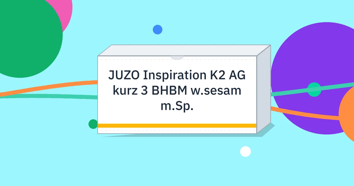 Symbolbild: Packung mit der Aufschrift JUZO Inspiration K2 AG kurz 3 BHBM w.sesam m.Sp. (PZN 14883285) – Verfügbarkeit und Bezug in Apotheken in Frankfurt am Main