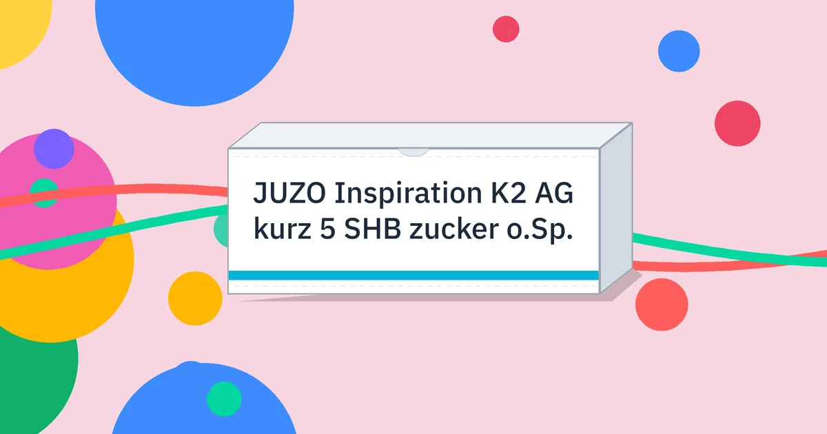 Symbolbild: Packung mit der Aufschrift JUZO Inspiration K2 AG kurz 5 SHB zucker o.Sp. (PZN 14950171) – Verfügbarkeit und Bezug in Apotheken in Frankfurt am Main