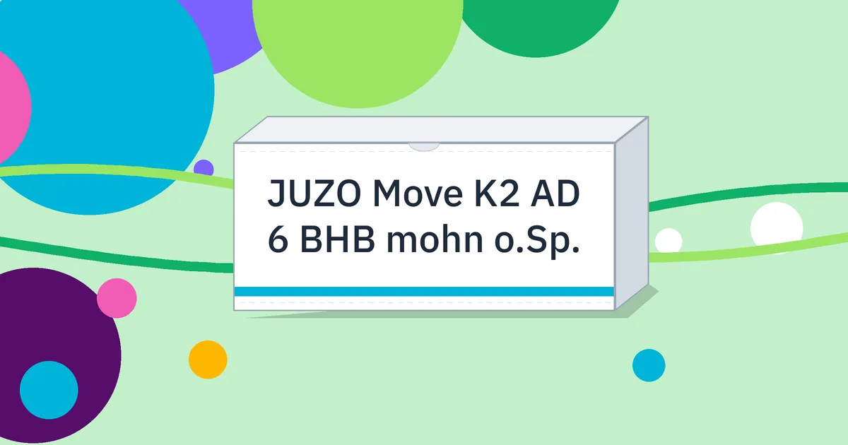 Symbolbild: Packung mit der Aufschrift JUZO Move K2 AD 6 BHB mohn o.Sp. (PZN 18540033) – Verfügbarkeit und Bezug in Apotheken in Frankfurt am Main