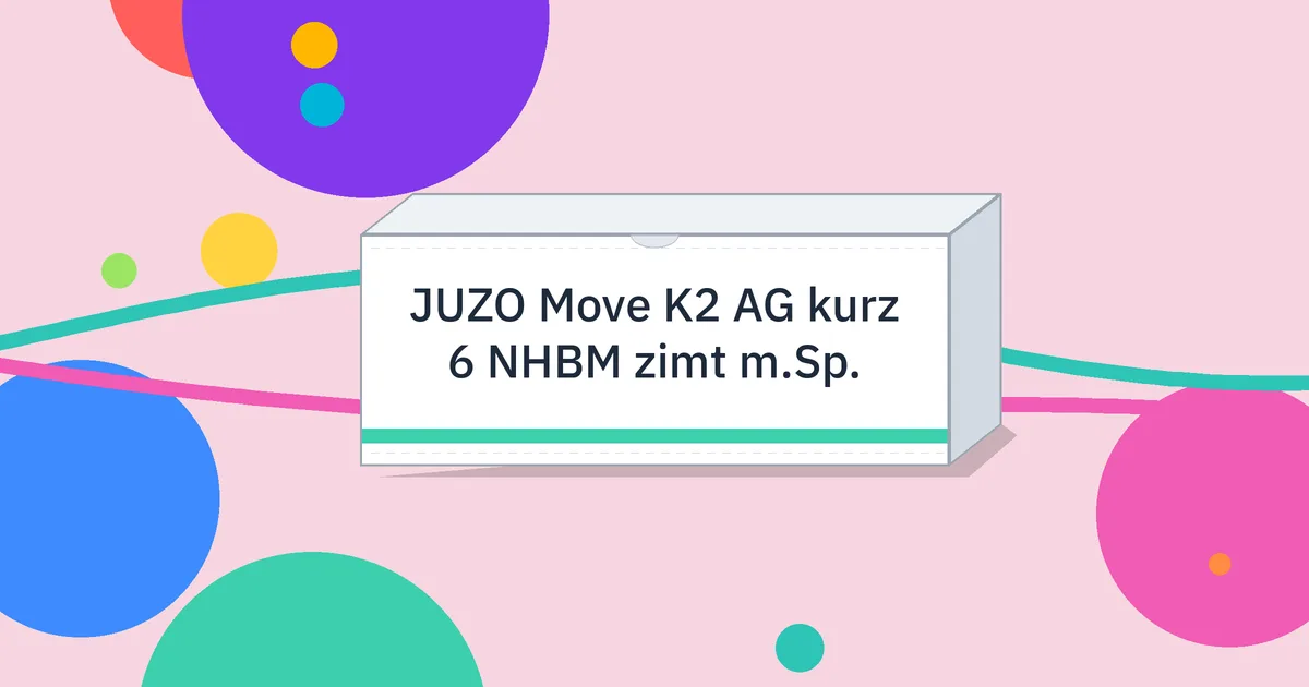Symbolbild: Packung mit der Aufschrift JUZO Move K2 AG kurz 6 NHBM zimt m.Sp. (PZN 18527305) – Verfügbarkeit und Bezug in Apotheken in Frankfurt am Main
