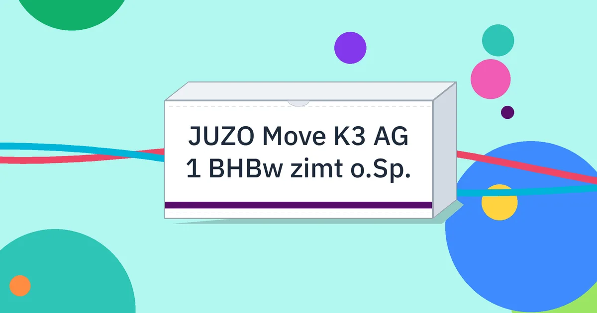 Symbolbild: Packung mit der Aufschrift JUZO Move K3 AG 1 BHBw zimt o.Sp. (PZN 18577786) – Verfügbarkeit und Bezug in Apotheken in Frankfurt am Main