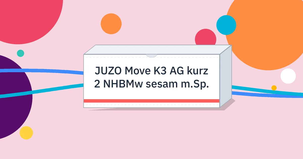 Symbolbild: Packung mit der Aufschrift JUZO Move K3 AG kurz 2 NHBMw sesam m.Sp. (PZN 18578975) – Verfügbarkeit und Bezug in Apotheken in Frankfurt am Main