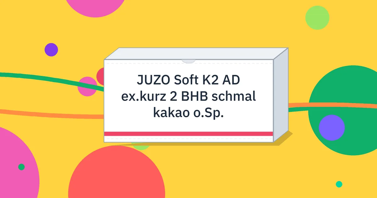 Symbolbild: Packung mit der Aufschrift JUZO Soft K2 AD ex.kurz 2 BHB schmal kakao o.Sp. (PZN 15468677) – Verfügbarkeit und Bezug in Apotheken in Frankfurt am Main
