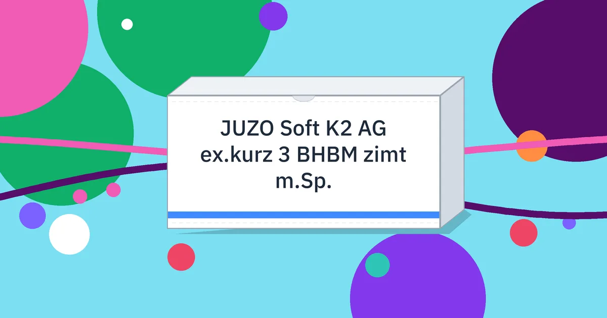 Symbolbild: Packung mit der Aufschrift JUZO Soft K2 AG ex.kurz 3 BHBM zimt m.Sp. (PZN 14860137) – Verfügbarkeit und Bezug in Apotheken in Frankfurt am Main