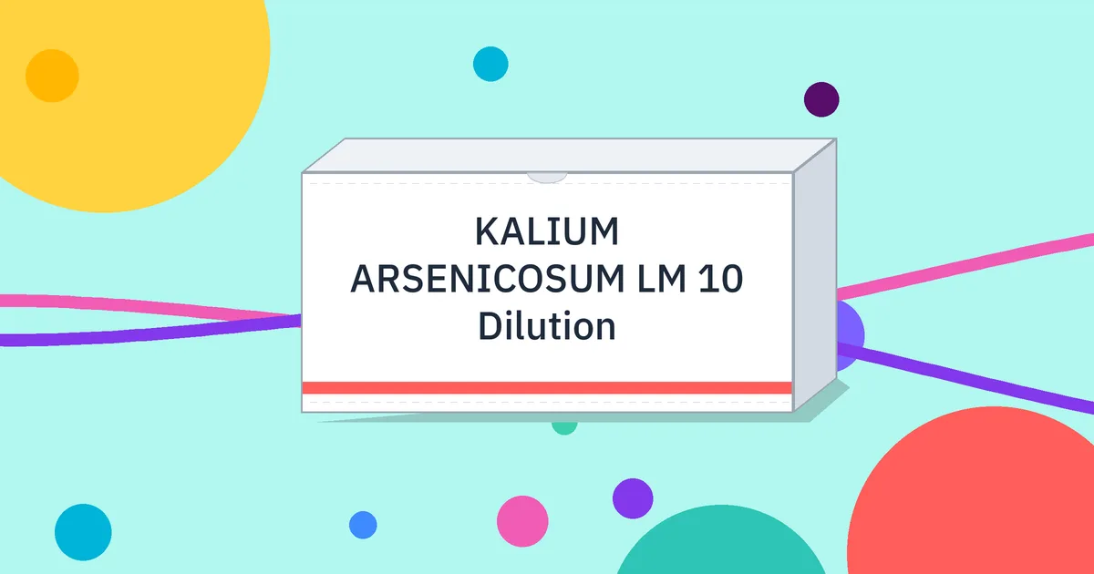 Symbolbild: Packung mit der Aufschrift KALIUM ARSENICOSUM LM 10 Dilution (PZN 12916997) – Verfügbarkeit und Bezug in Apotheken in Frankfurt am Main