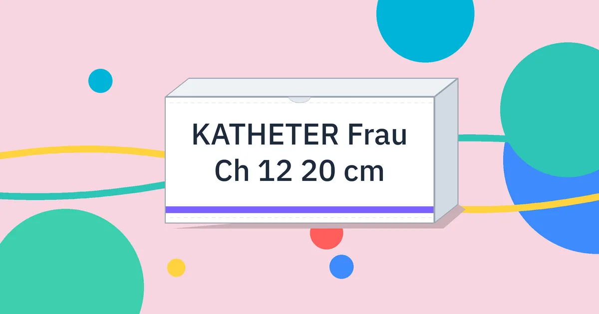 Symbolbild: Packung mit der Aufschrift KATHETER Frau Ch 12 20 cm (PZN 07489955) – Verfügbarkeit und Bezug in Apotheken in Frankfurt am Main
