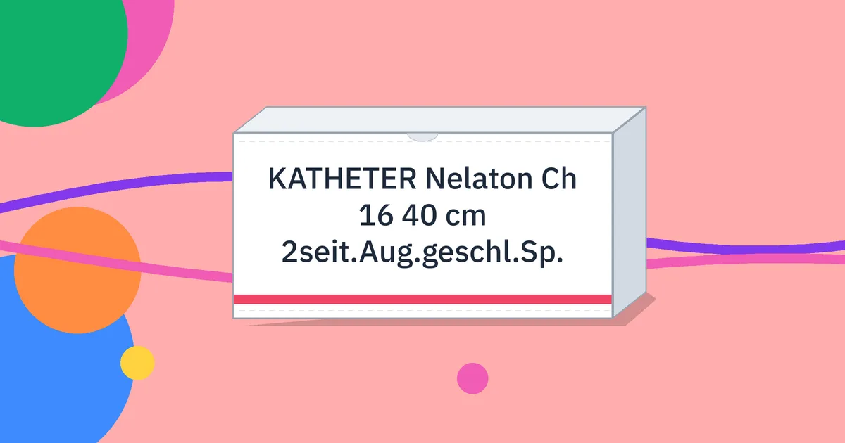 Symbolbild: Packung mit der Aufschrift KATHETER Nelaton Ch 16 40 cm 2seit.Aug.geschl.Sp. (PZN 02099385) – Verfügbarkeit und Bezug in Apotheken in Frankfurt am Main
