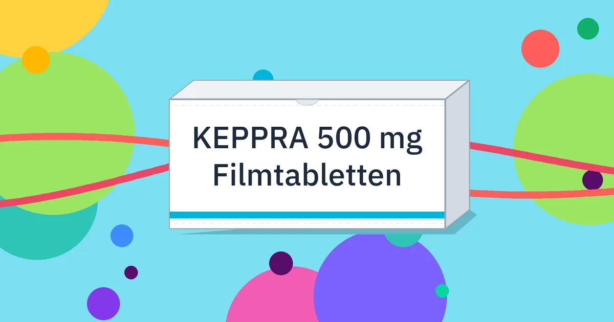 Symbolbild: Packung mit der Aufschrift KEPPRA 500 mg Filmtabletten (PZN 03444826) – Verfügbarkeit und Bezug in Apotheken in Frankfurt am Main