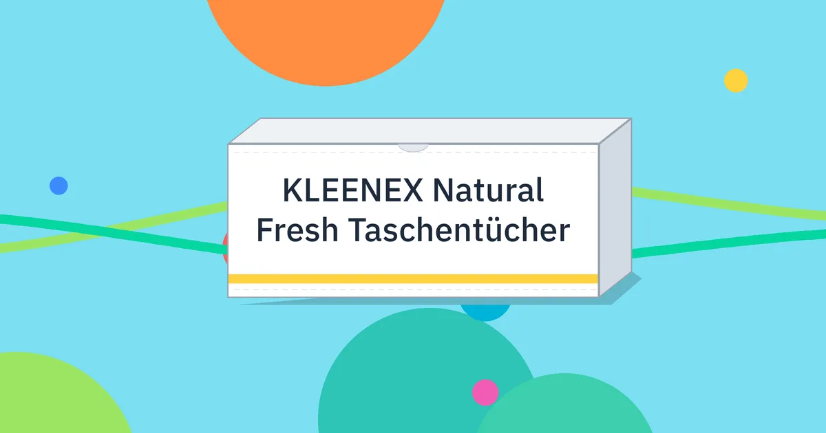 Symbolbild: Packung mit der Aufschrift KLEENEX Natural Fresh Taschentücher (PZN 16321315) – Verfügbarkeit und Bezug in Apotheken in Frankfurt am Main