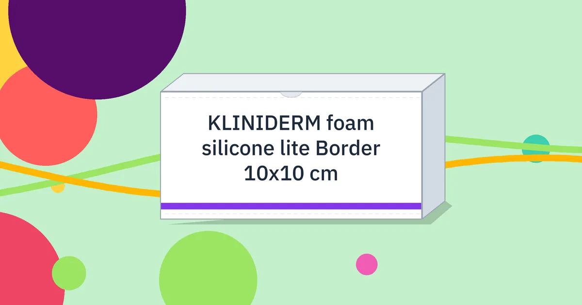 Symbolbild: Packung mit der Aufschrift KLINIDERM foam silicone lite Border 10x10 cm (PZN 12477813) – Verfügbarkeit und Bezug in Apotheken in Frankfurt am Main