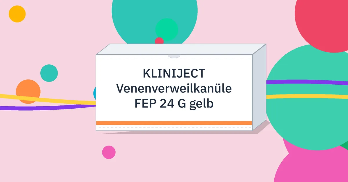 Symbolbild: Packung mit der Aufschrift KLINIJECT Venenverweilkanüle FEP 24 G gelb (PZN 00367918) – Verfügbarkeit und Bezug in Apotheken in Frankfurt am Main