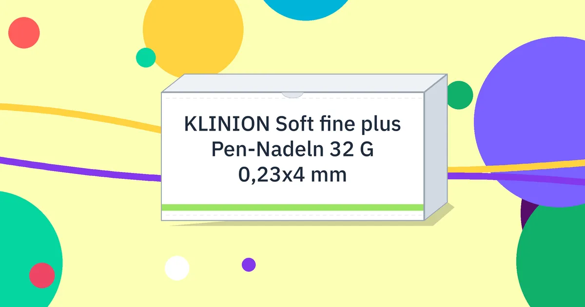 Symbolbild: Packung mit der Aufschrift KLINION Soft fine plus Pen-Nadeln 32 G 0,23x4 mm (PZN 10179649) – Verfügbarkeit und Bezug in Apotheken in Frankfurt am Main