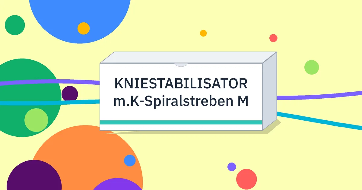 Symbolbild: Packung mit der Aufschrift KNIESTABILISATOR m.K-Spiralstreben M (PZN 19071669) – Verfügbarkeit und Bezug in Apotheken in Frankfurt am Main