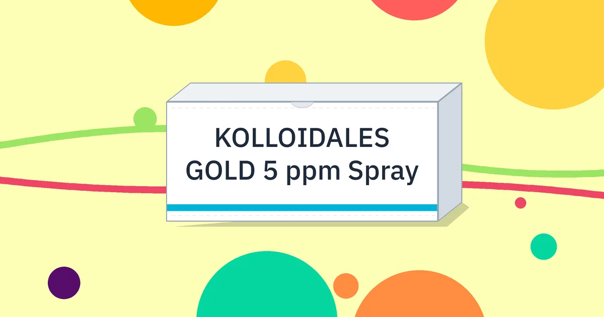 Symbolbild: Packung mit der Aufschrift KOLLOIDALES GOLD 5 ppm Spray (PZN 17881602) – Verfügbarkeit und Bezug in Apotheken in Frankfurt am Main