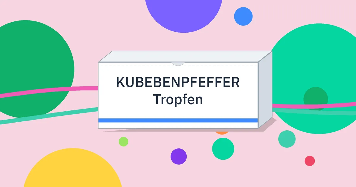 Symbolbild: Packung mit der Aufschrift KUBEBENPFEFFER Tropfen (PZN 17555400) – Verfügbarkeit und Bezug in Apotheken in Frankfurt am Main